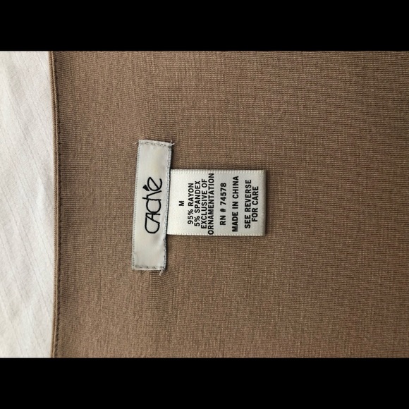 Cache | Tops | Cache Tan Bead Embellished Vest | Poshmark